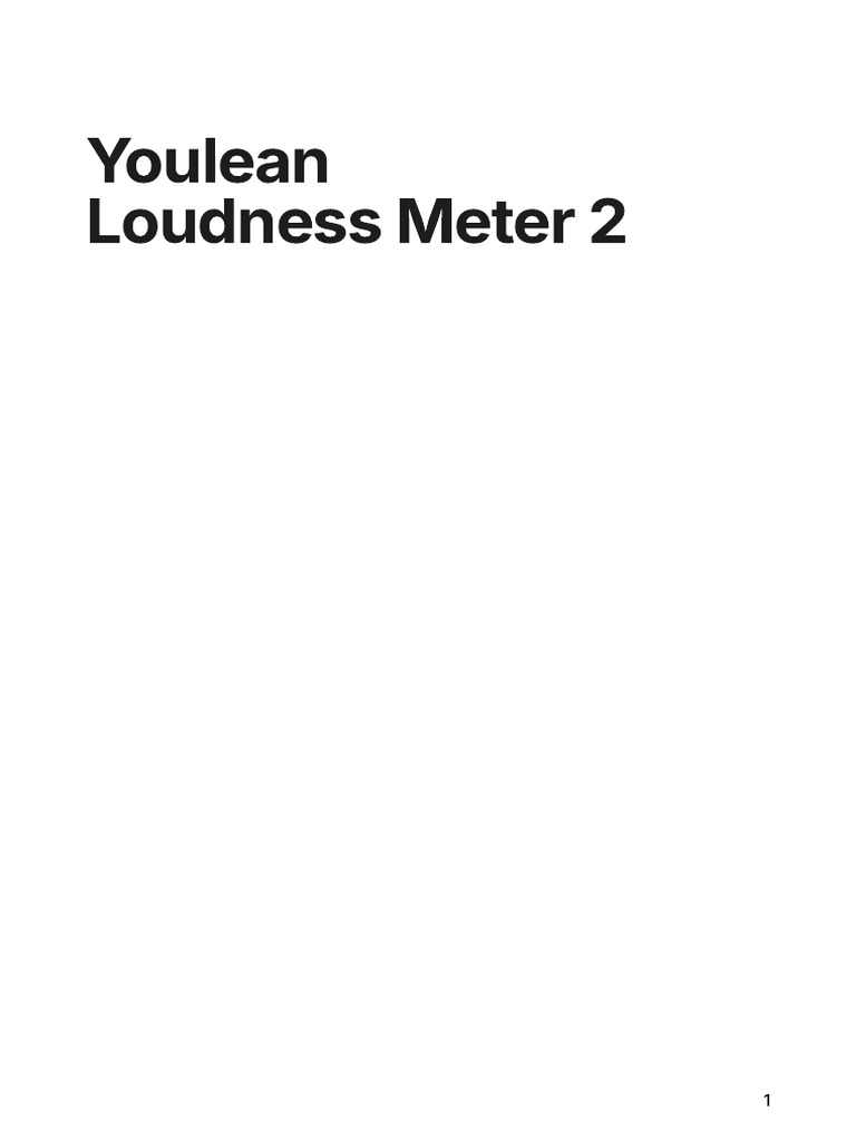 Youlean Loudness Meter 2 - MANUAL | PDF | Mac Os | Command Line Interface