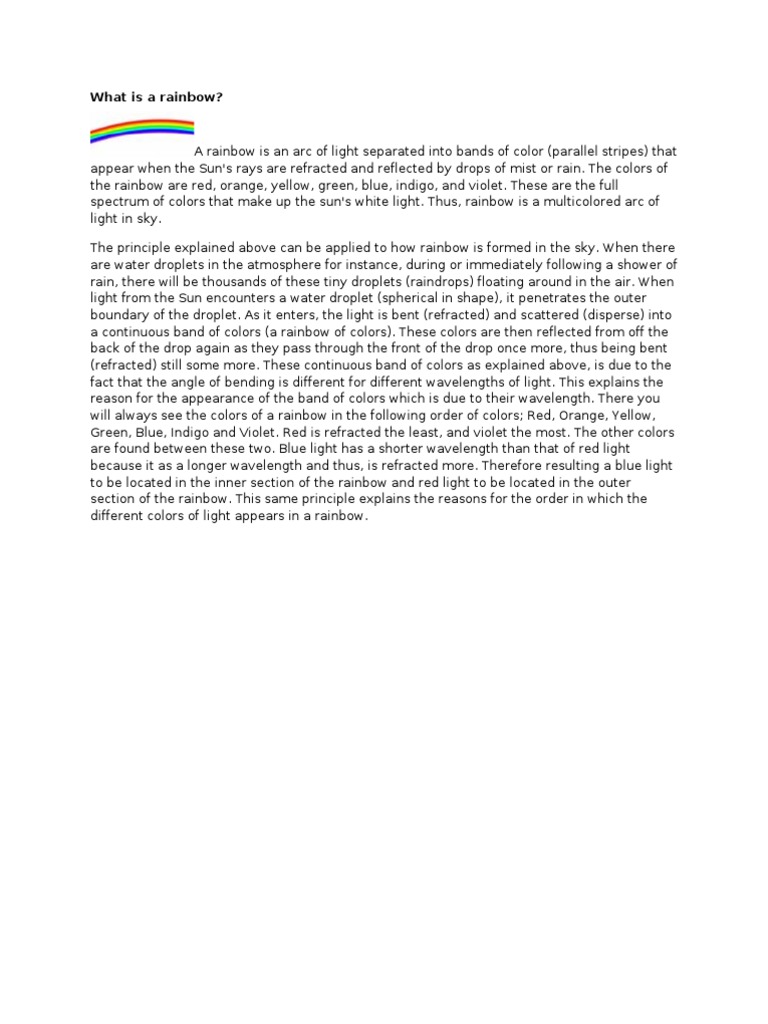 What Is A Rainbow | PDF | Rainbow | Cloud