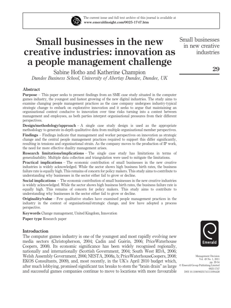 Management Decision 2011 Hotho… | PDF | Innovation | Creativity