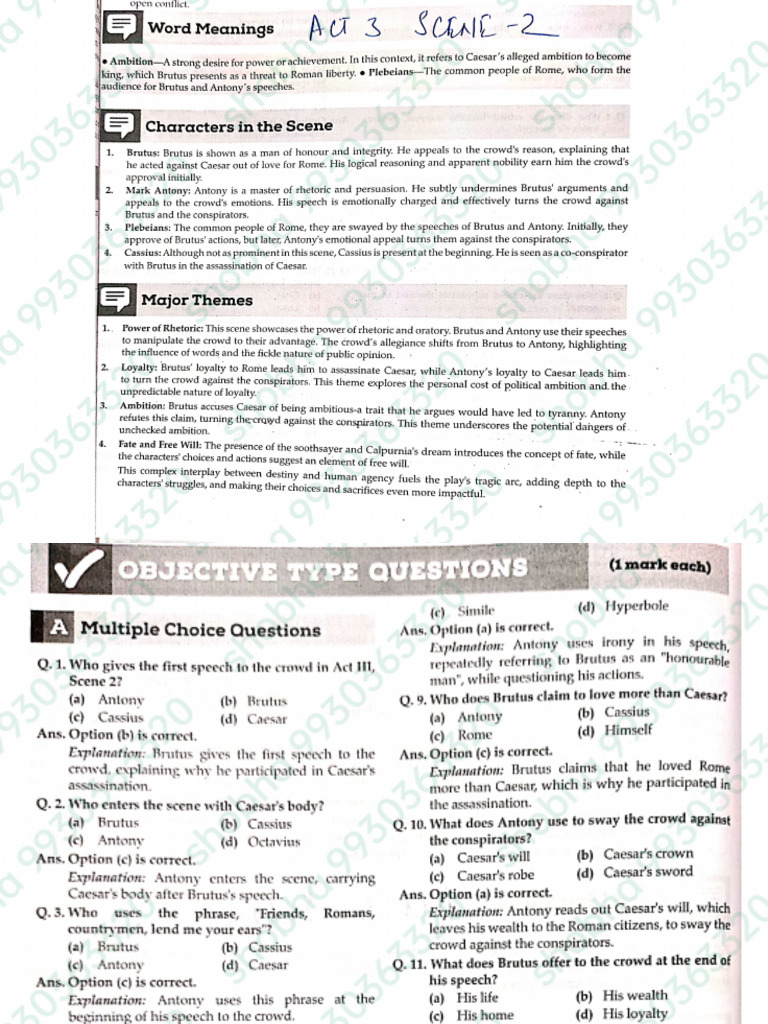 Act 3 Scene 2 & 3 Q&A Easy Learnings 2 | PDF