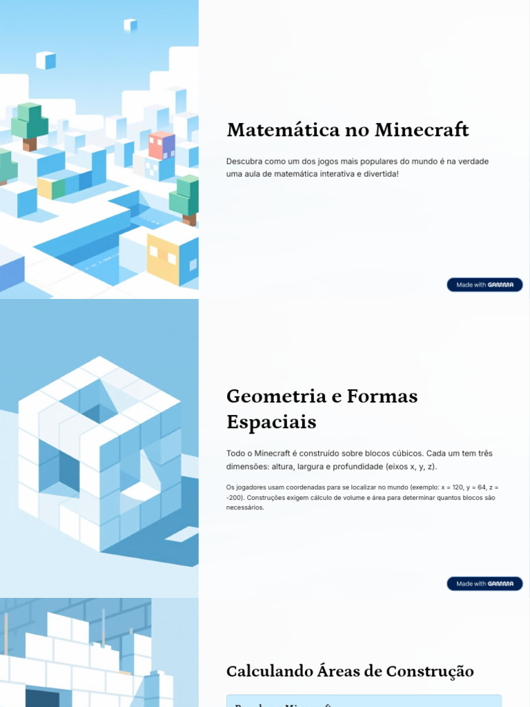 Matematica No Minecraft | PDF | Matemática | Minecraft
