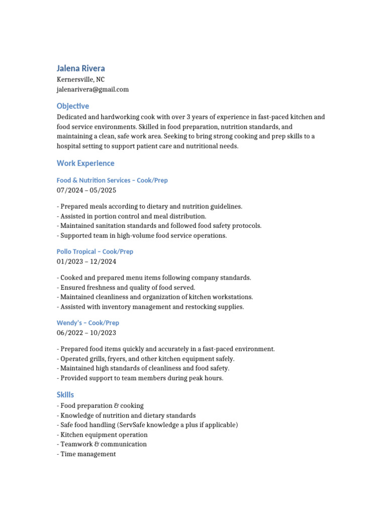 Jalena Rivera Resume 2 | PDF