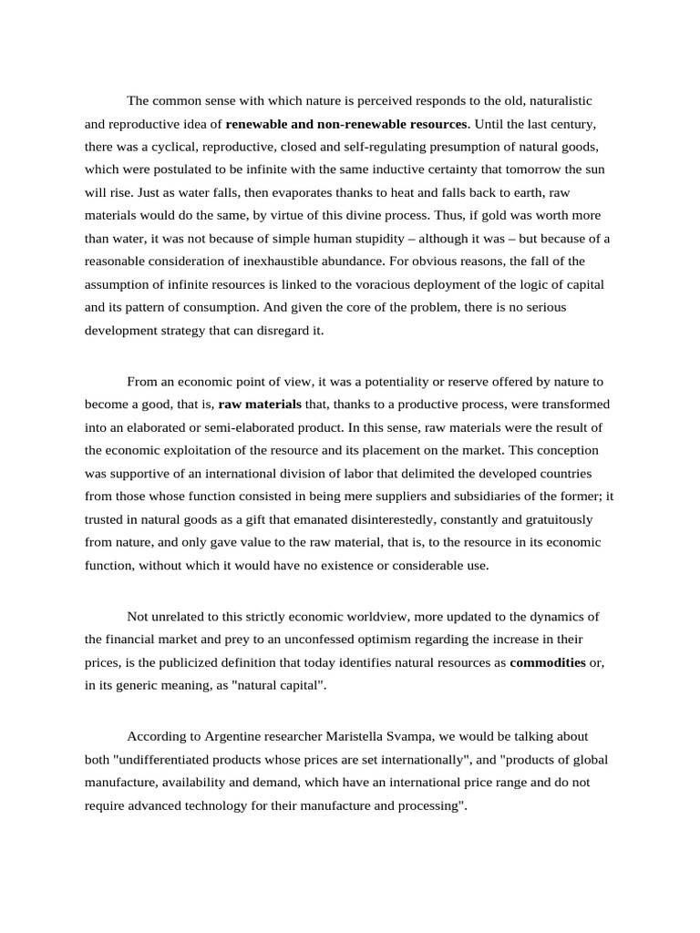 Fornillo, B. [Part Two] Commodities, Common Goods or Strategic ...