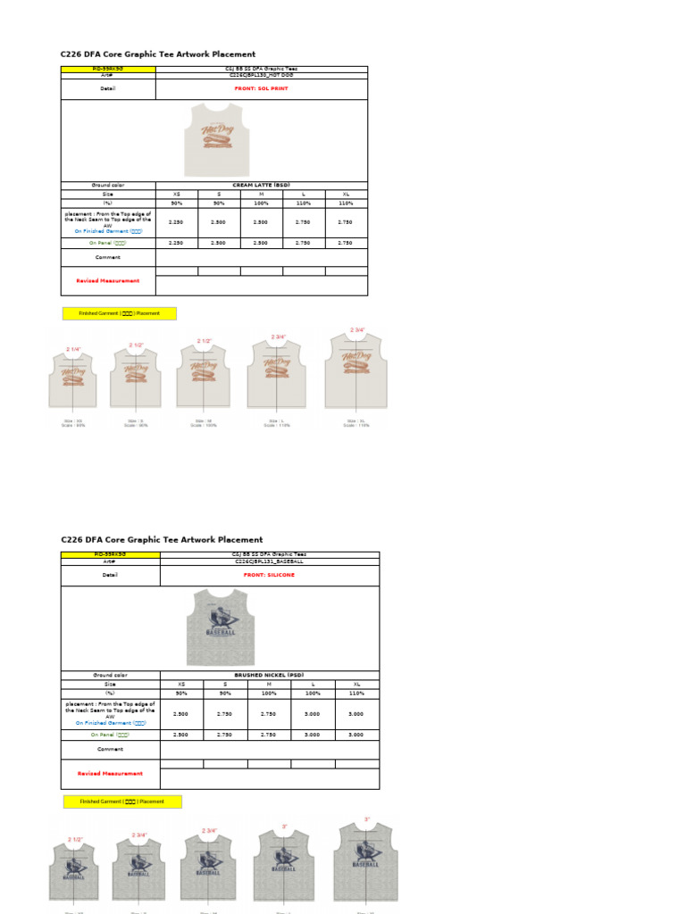C226 DFA Graphic Tee Artwork Guide | PDF