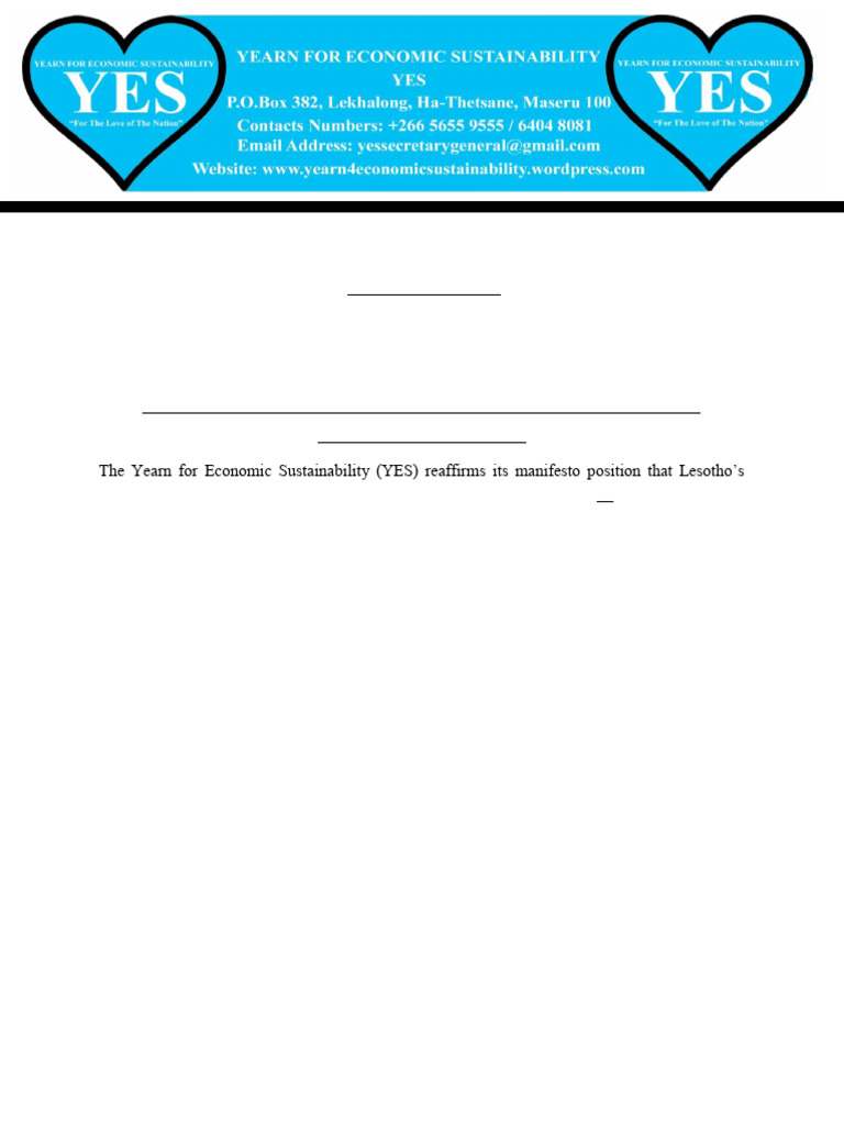 YES Press Statement 26 DEC 2026 | PDF | Sustainability | Poverty