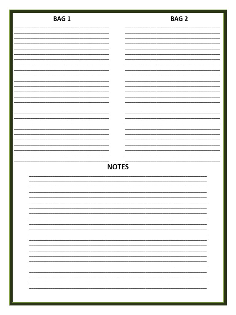 Character Sheet Extra Bags | PDF