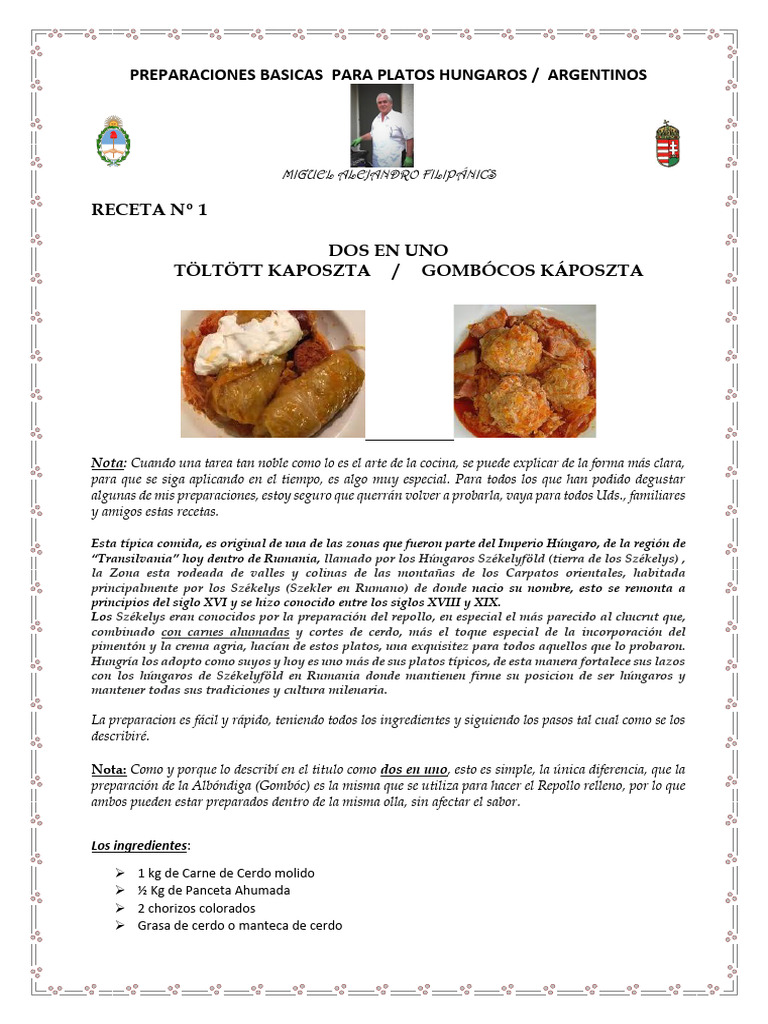 Gomboc Es Toltot Káposta Para Recetario 2025 | PDF | Bola de masa ...