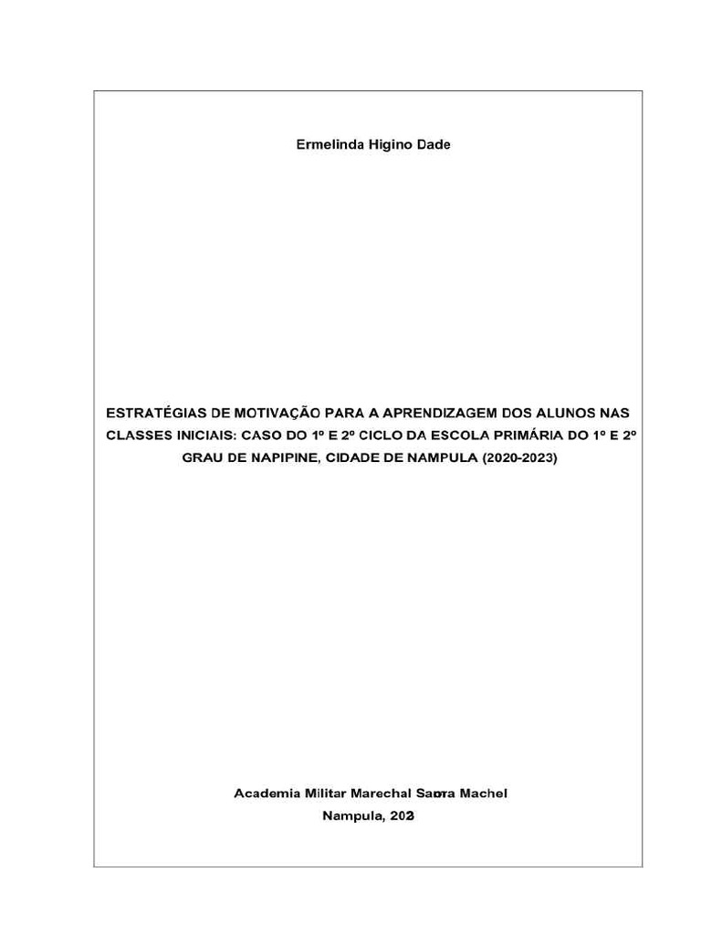 Dissertacao de Mestrado - Ermelinda Higino Dade | PDF