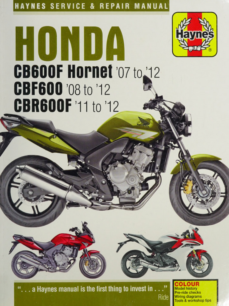Haynes Honda CB600 Hornet, CBF600 and CBR600F (07-12) -- Matthew Coombs ...