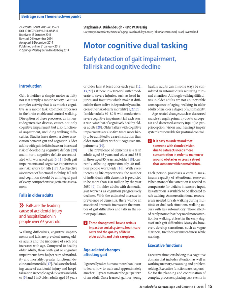 2014 - Motor Cognitive Dual Tasking | PDF | Dementia | Geriatrics
