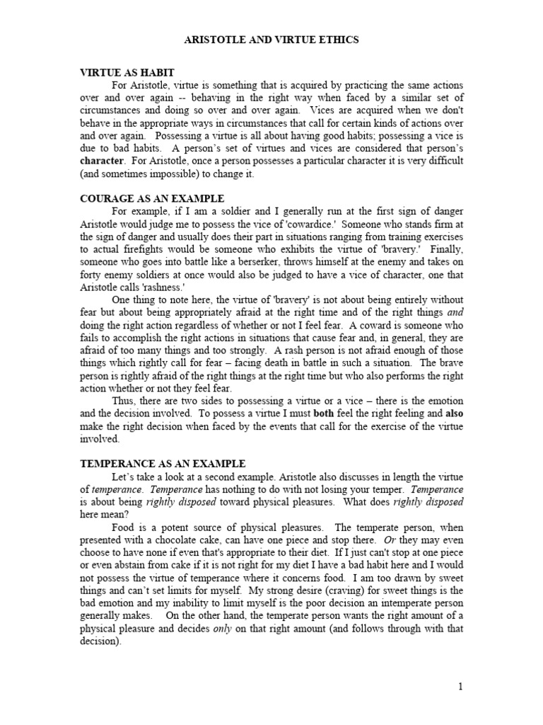 Ethics | PDF | Courage | Virtue