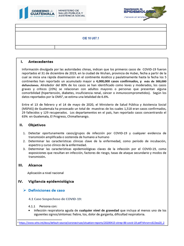 Anex3-Proc-COVID19-Vig-Epi-Even-Resp-Inusi 2020-05-18 | PDF | Medicina ...