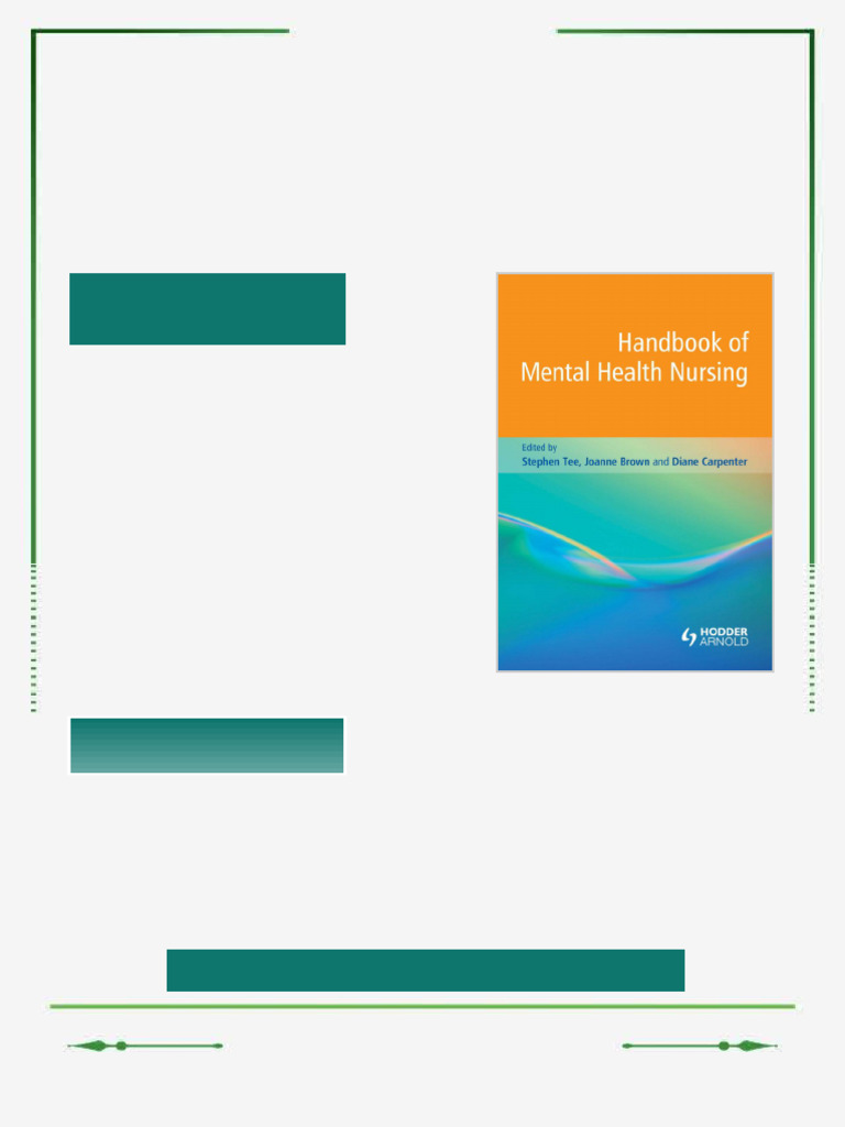 Handbook of Mental Health Nursing 1st Edition by Stephen Tee, Joanne ...