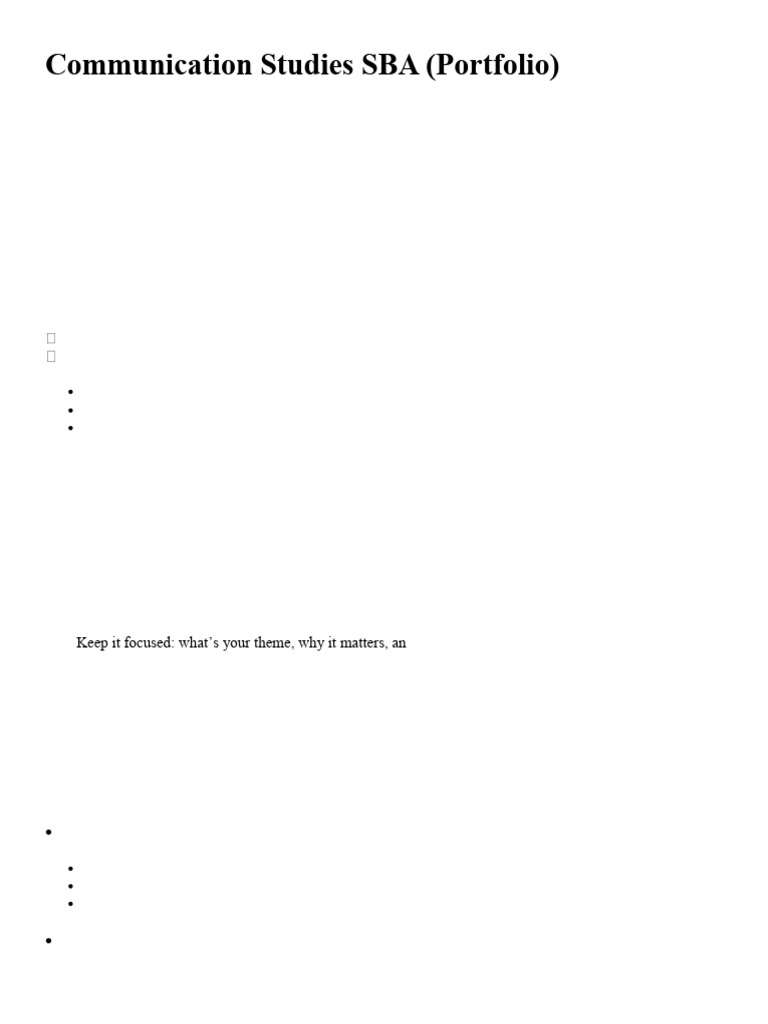 Communication Studies SBA Handout | PDF | Adolescence | Mental Health