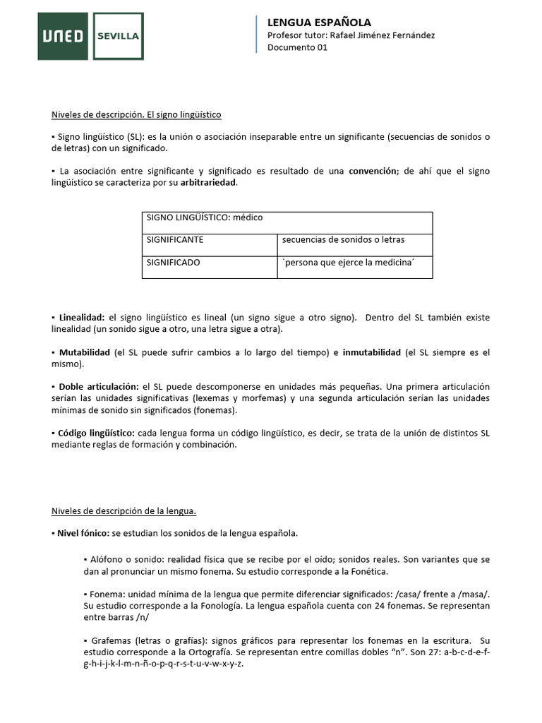 01-doc-tema 1 | PDF | Palabra | Fonema