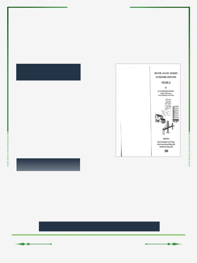 Behavior Analysis and Design of Steel Work Connections Vol 3 6th ...