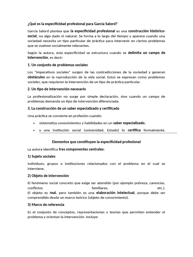 Especificidad Profesional en Trabajo Social | PDF | Trabajo Social ...