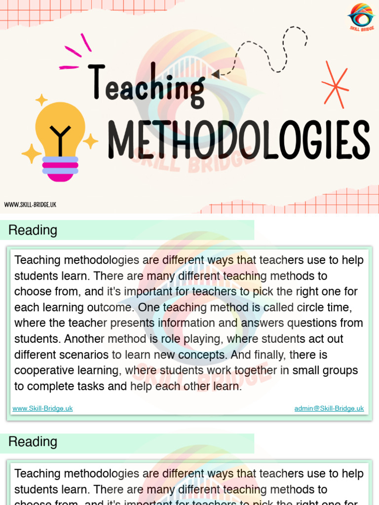 Teaching Methodologies - Free Lesson (1) | PDF | Teaching Method ...