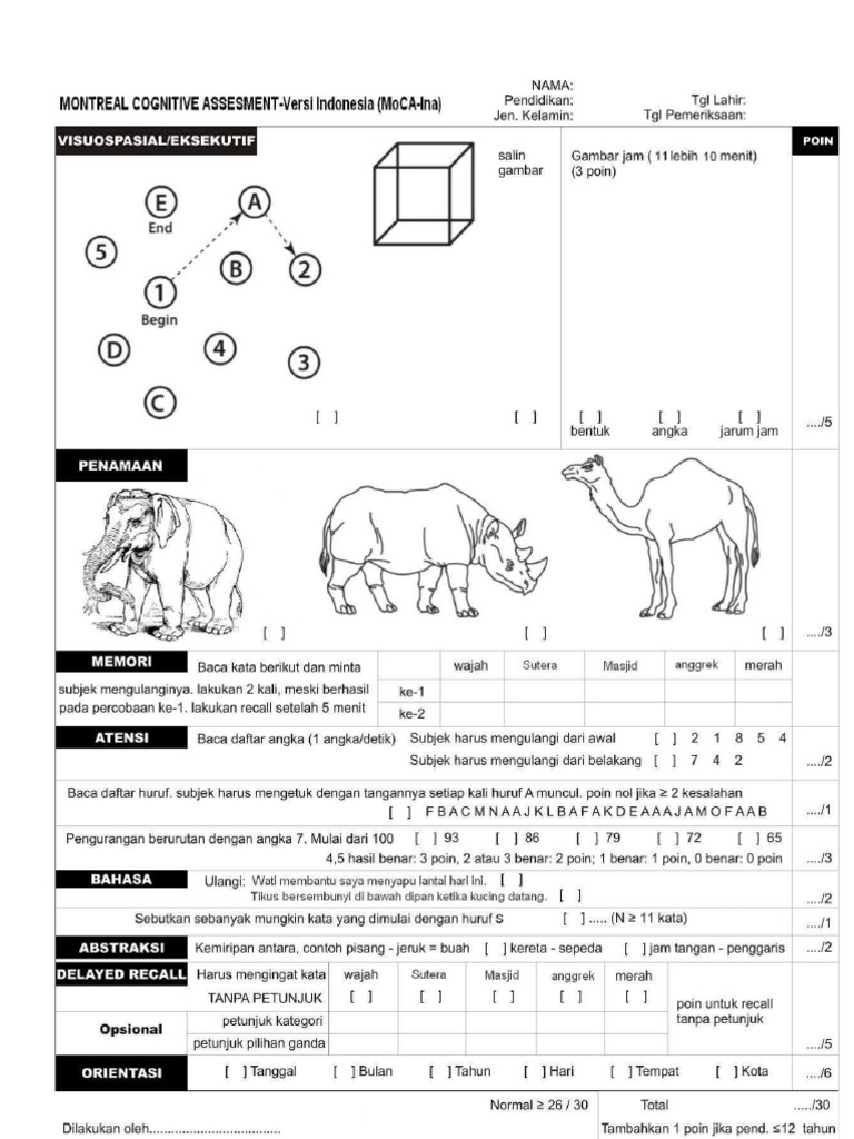 MOCA-InA (Instruksi Dan Penilaian)