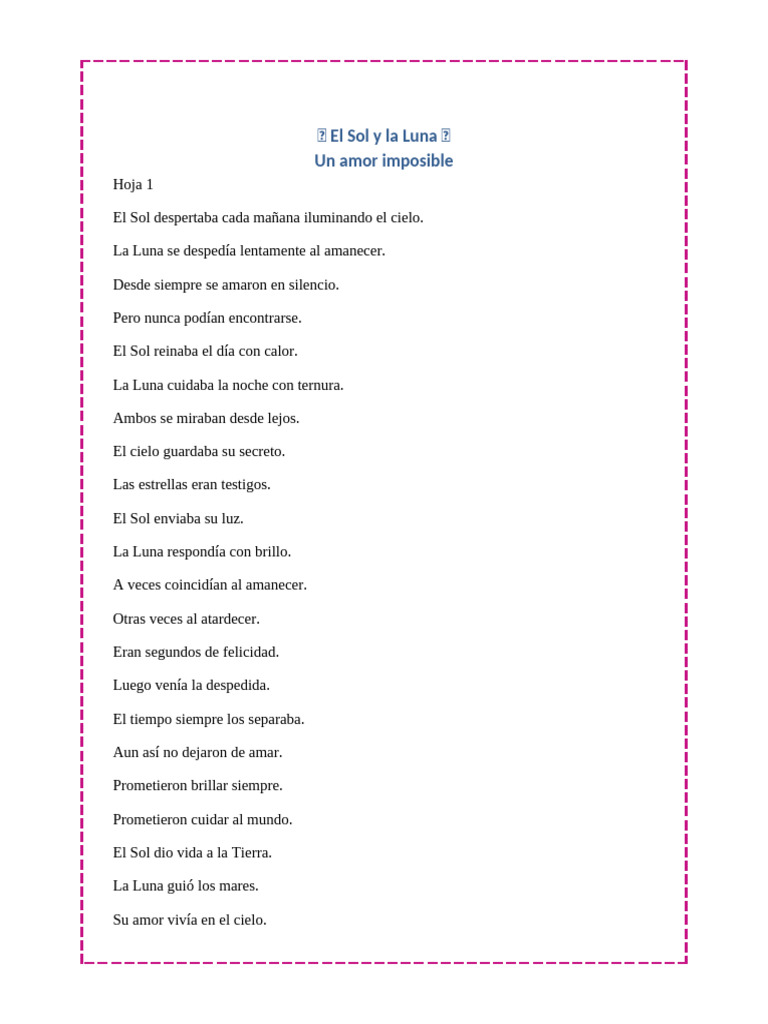 Amor eterno entre el Sol y la Luna | PDF | Cielo | Amor