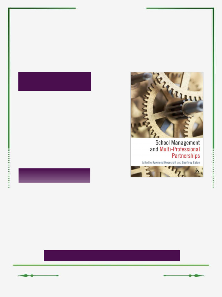 School Management and Multi Professional Partnerships 1st Edition ...