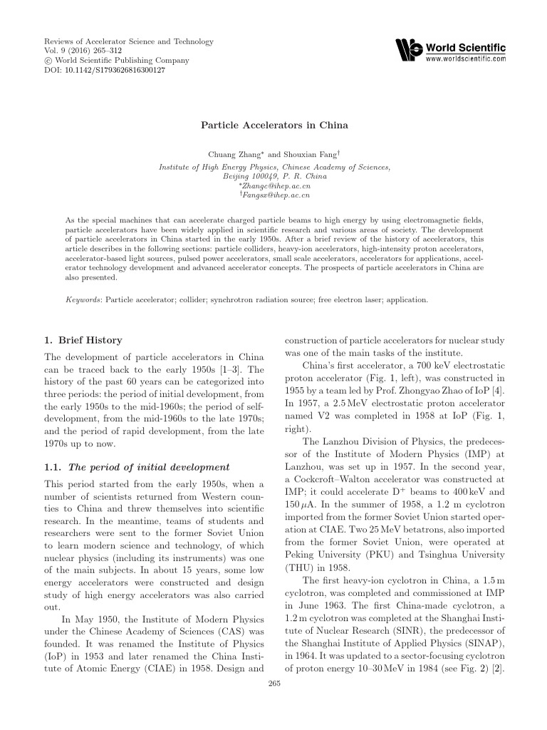 Particle Accelerators in China: Overview | PDF | Particle Accelerator ...