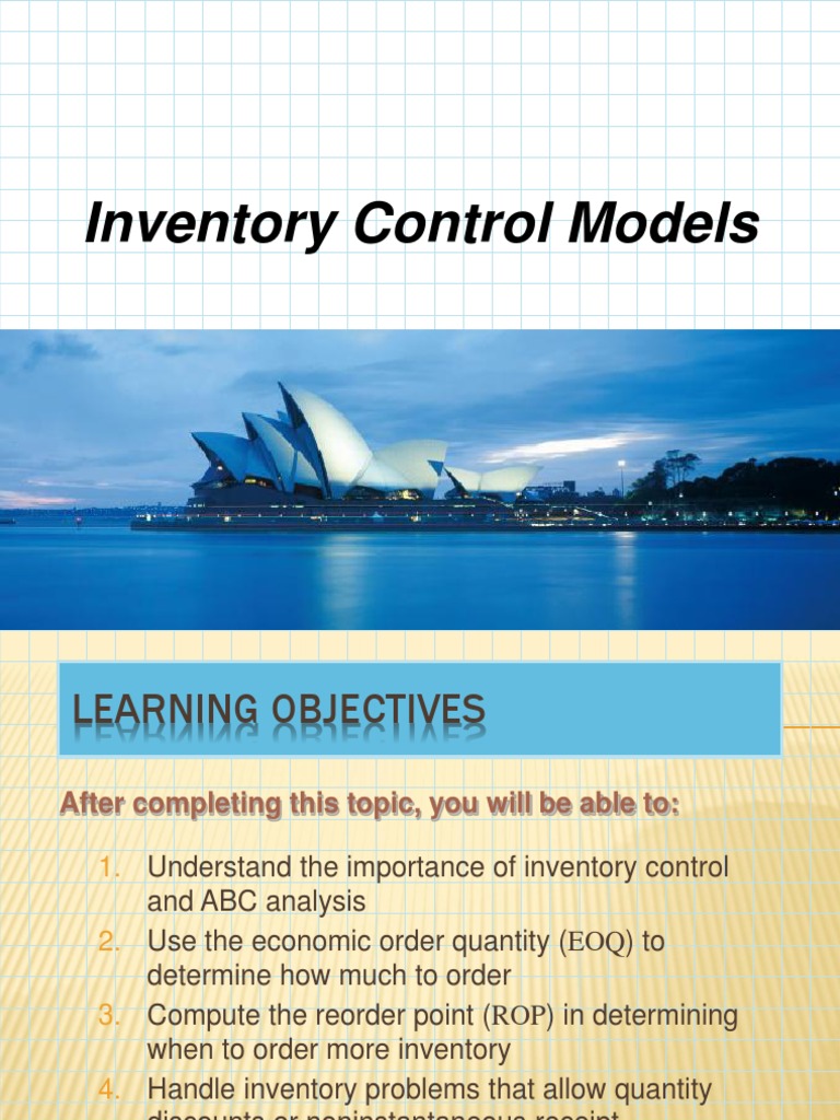 Inventory Control Models | PDF | Inventory | Demand
