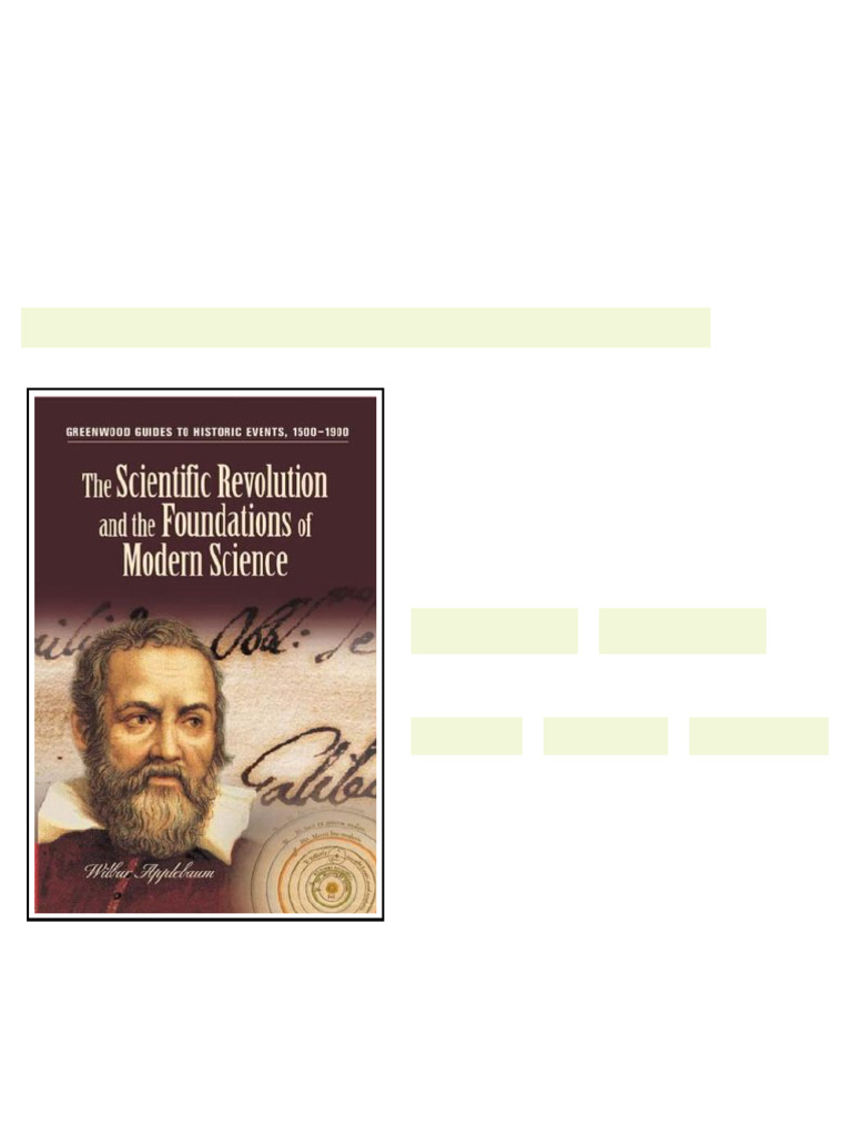 The Scientific Revolution and the Foundations of Modern Science Wilbur ...
