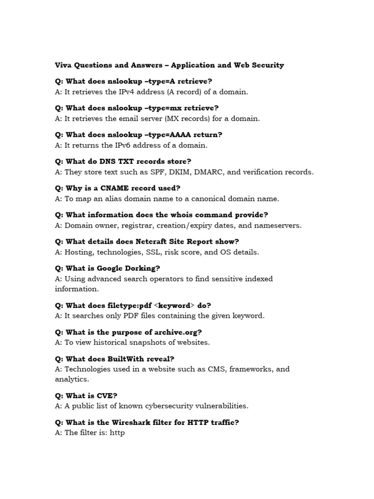 Web Security Viva Questions & Answers | PDF | Transmission Control ...