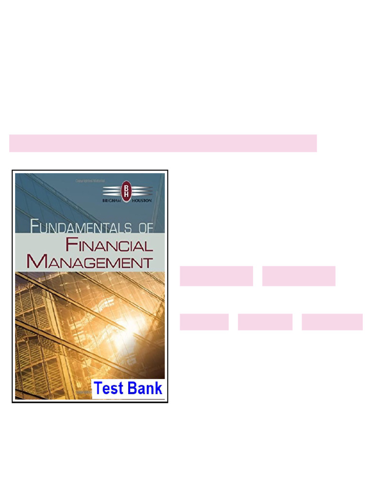 Fundamentals of Financial Management 14th Edition Brigham Test Bank ...