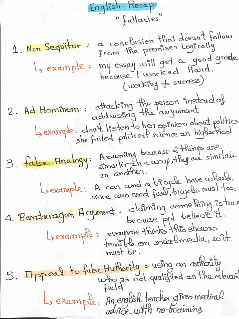 English Fallacies | PDF