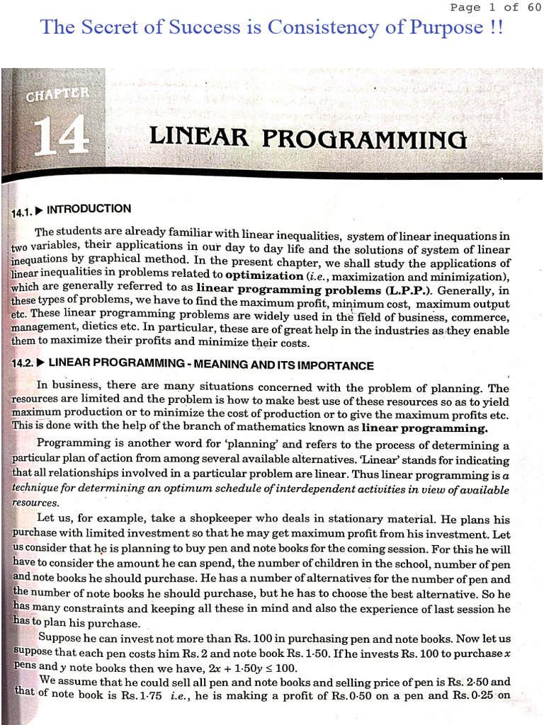 LPP (Linear Programming Problems) | PDF