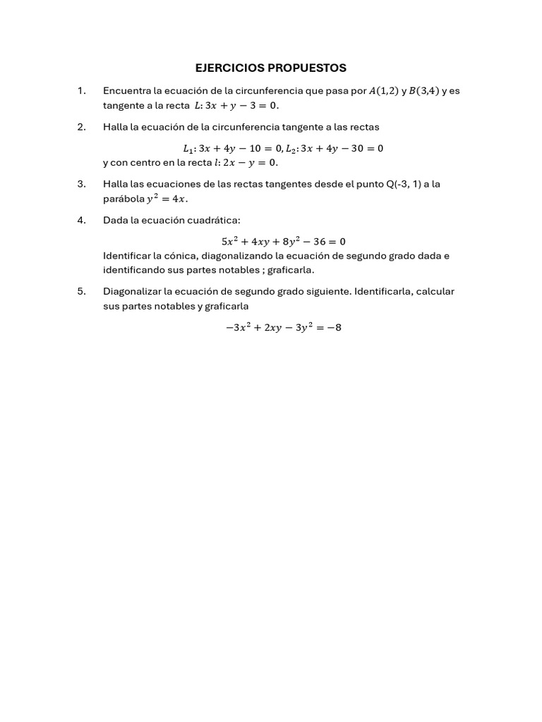 Ejercicios Propuestos Pc5-Ex Final | PDF