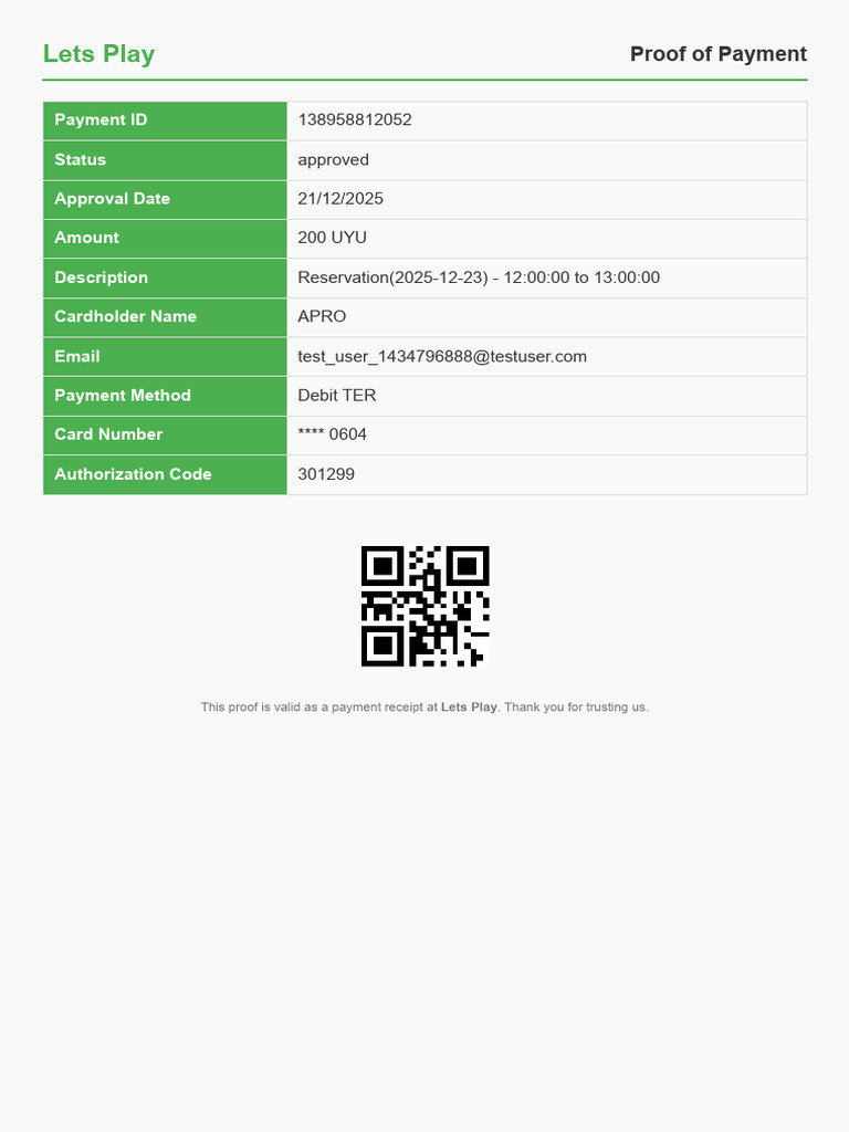 Proof of Payment 138958812052 | PDF