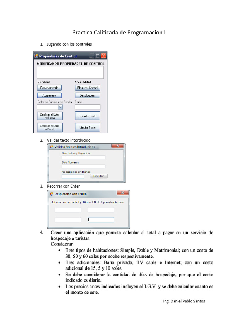 Práctica de Programación: Controles y Validación | PDF