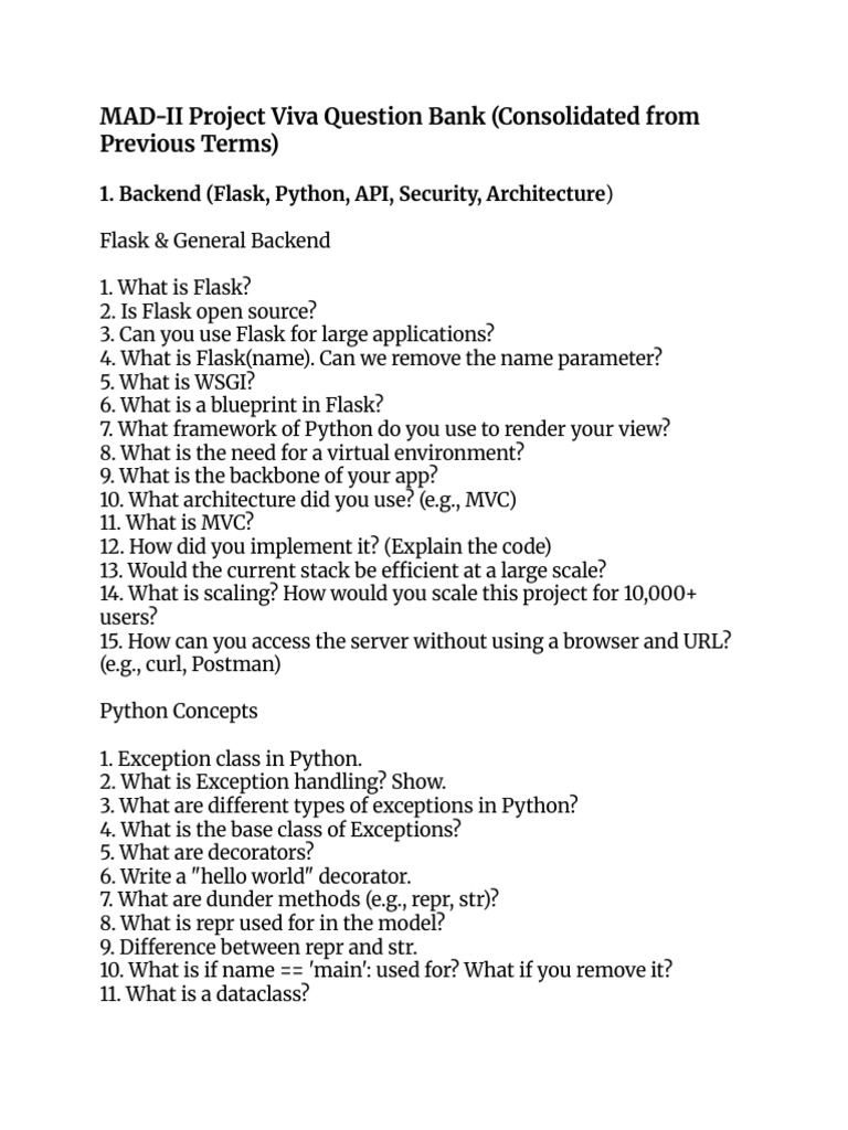 MAD-II Project Viva Question Bank | PDF | Web Development | Computer ...