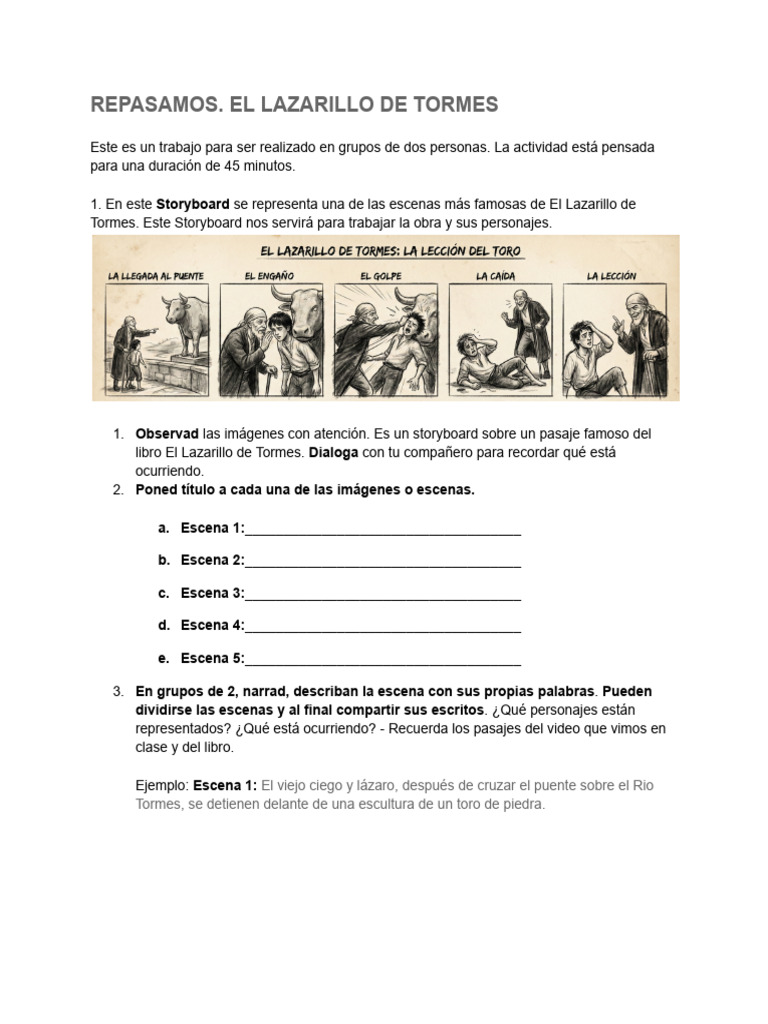 REPASAMOS. El Lazarillo de Tormes | PDF