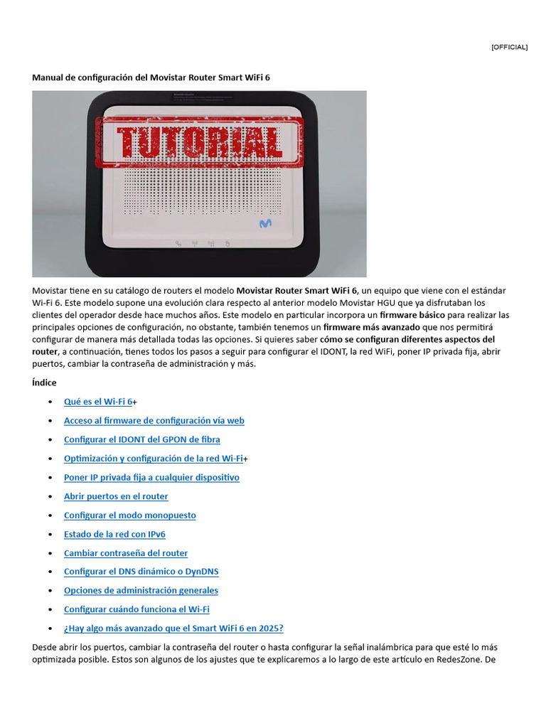 Guía de Configuración del Router Movistar WiFi 6 | PDF | Ieee 802.11 | Wifi