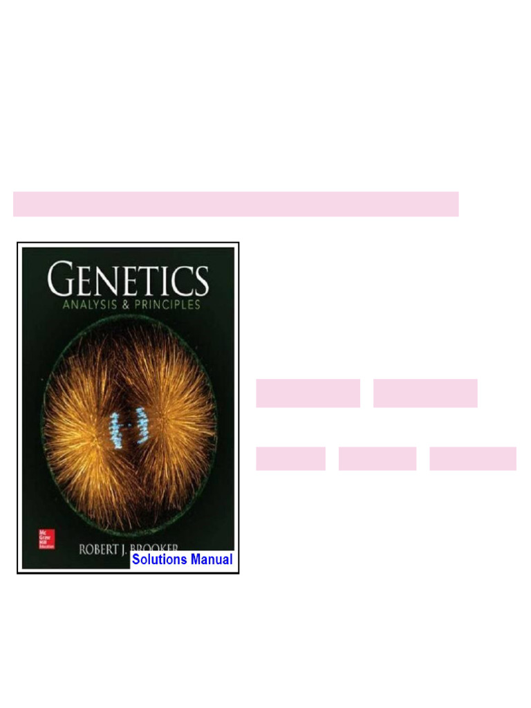 Genetics Analysis and Principles 5th Edition Brooker Solutions Manual ...