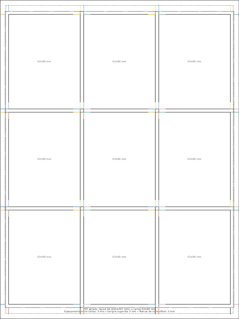 Pokemon Cards Layout A4 Margem de Corte | PDF