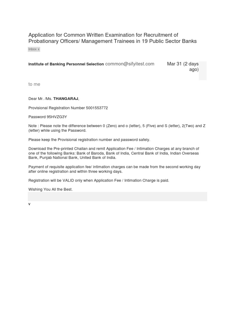 Application For Common Written Examination For Recruitment of ...
