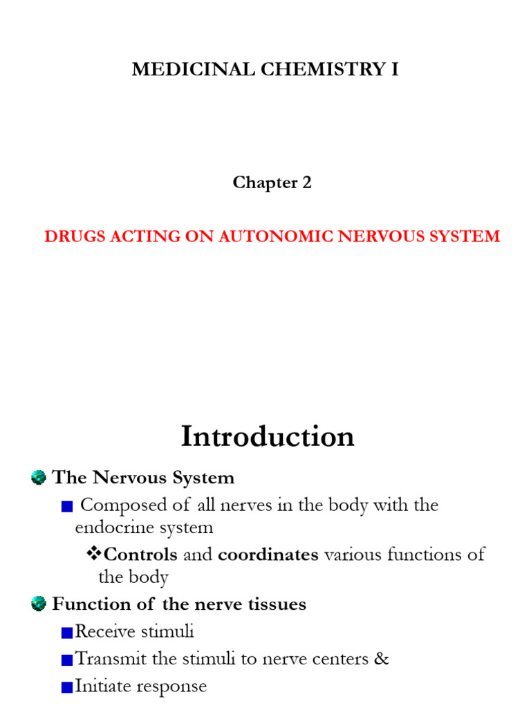 Chapter 2 Drugs Acting on ANS-PDF | PDF
