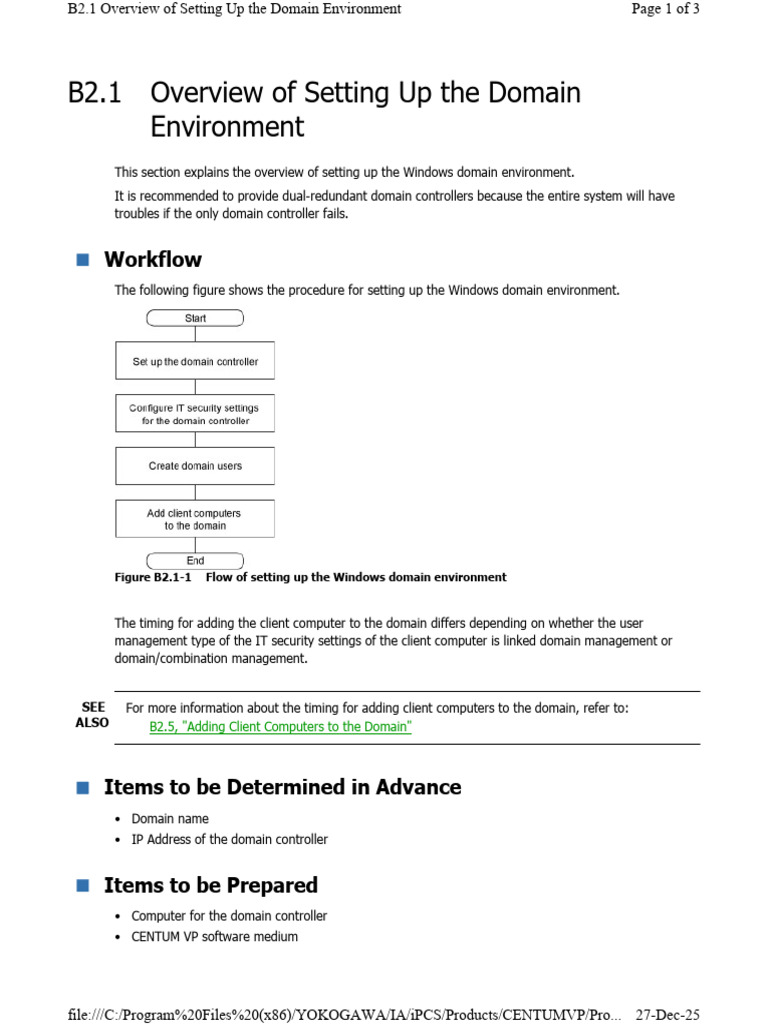 B2.1 Overview of Setting Up The Domain Environment: Workflow | PDF ...