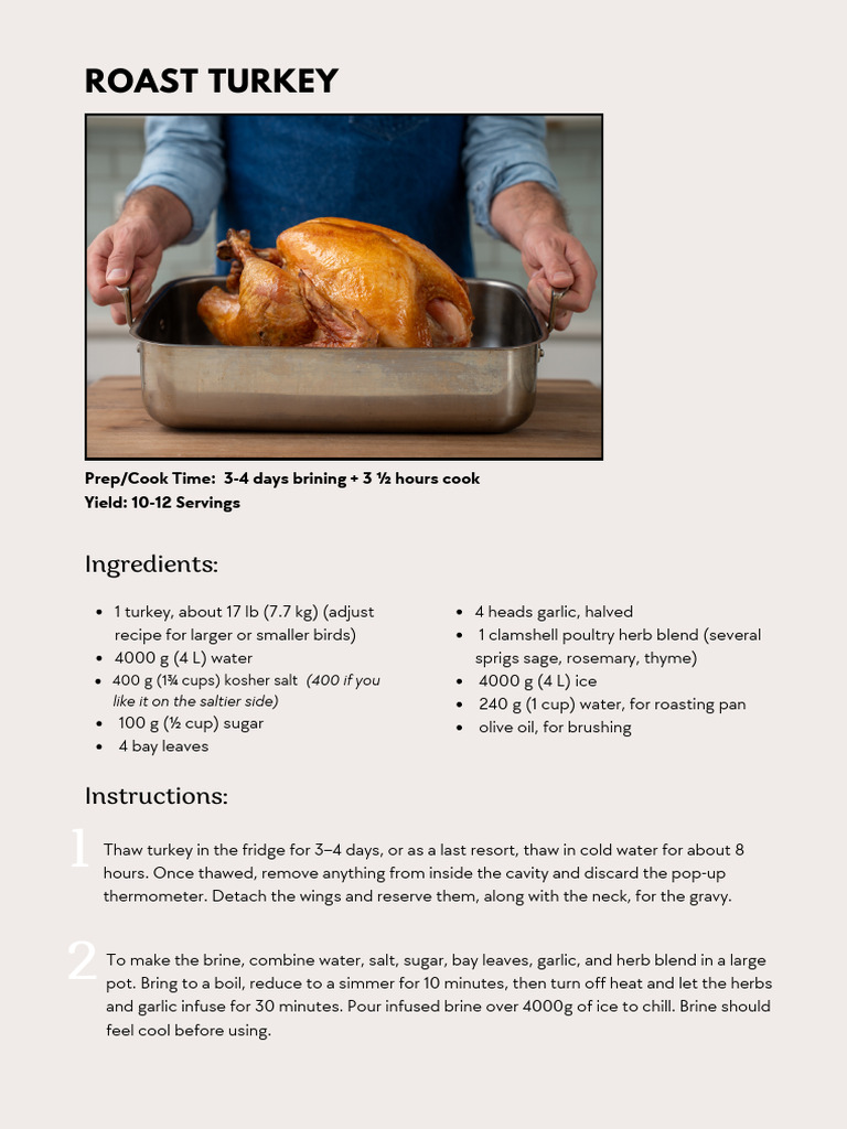 Brian+Thanksgiving+Recipes | PDF | Stock (Food) | Baking