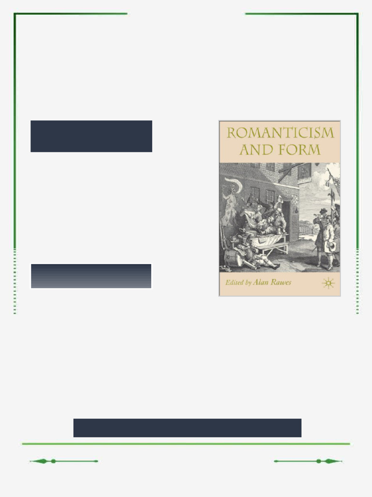 Romanticism and Form 1st Edition Alan Rawes ebook publishing edition ...