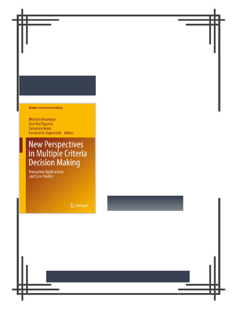 New Perspectives in Multiple Criteria Decision Making Innovative ...