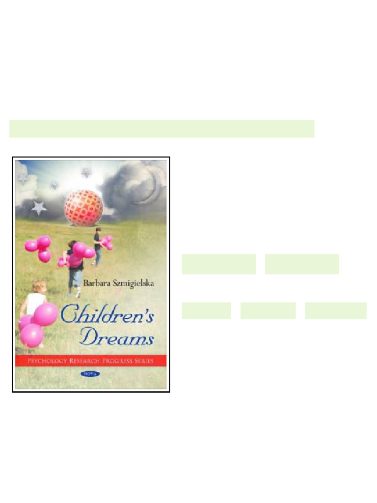 Children s Dreams 1st Edition Barbara Szmigielska - ebook and textbook ...