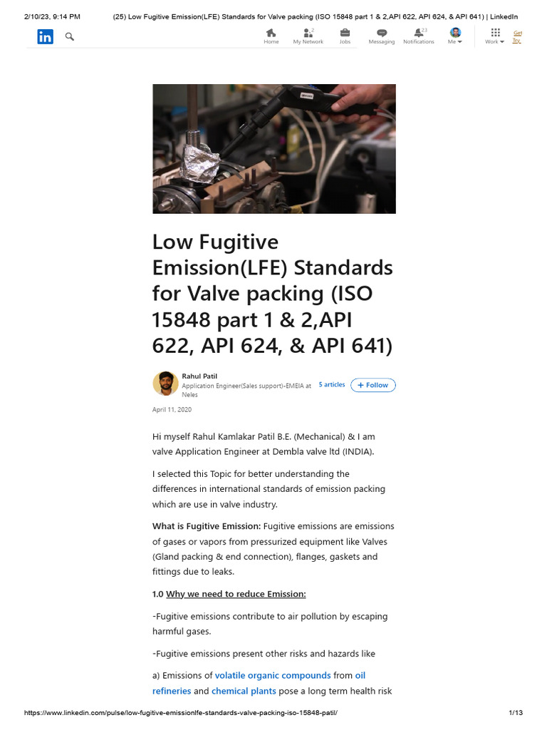 Low Fugitive Emission Standards for Valves | PDF | Valve | Leak