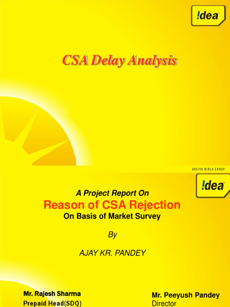 CSA Rejection Analysis Report | PDF | Business