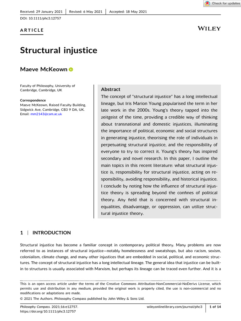 Understanding Structural Injustice Theory | PDF | Justice | Crime ...